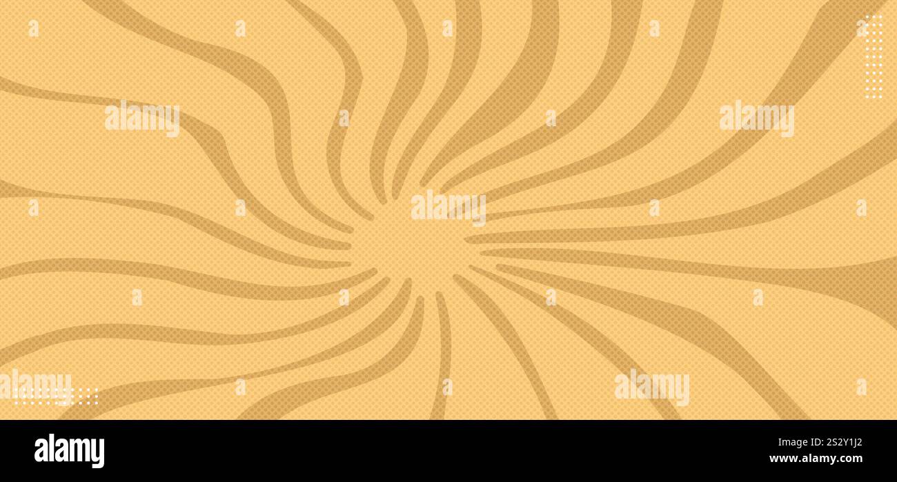 Yellow comic halftone background with swirl pattern background.Vector ...