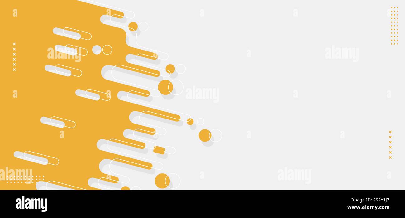 Abstract Yellow Background with Rounded Lines, Dashes, and Dots.Vector illustration Stock Vector ...