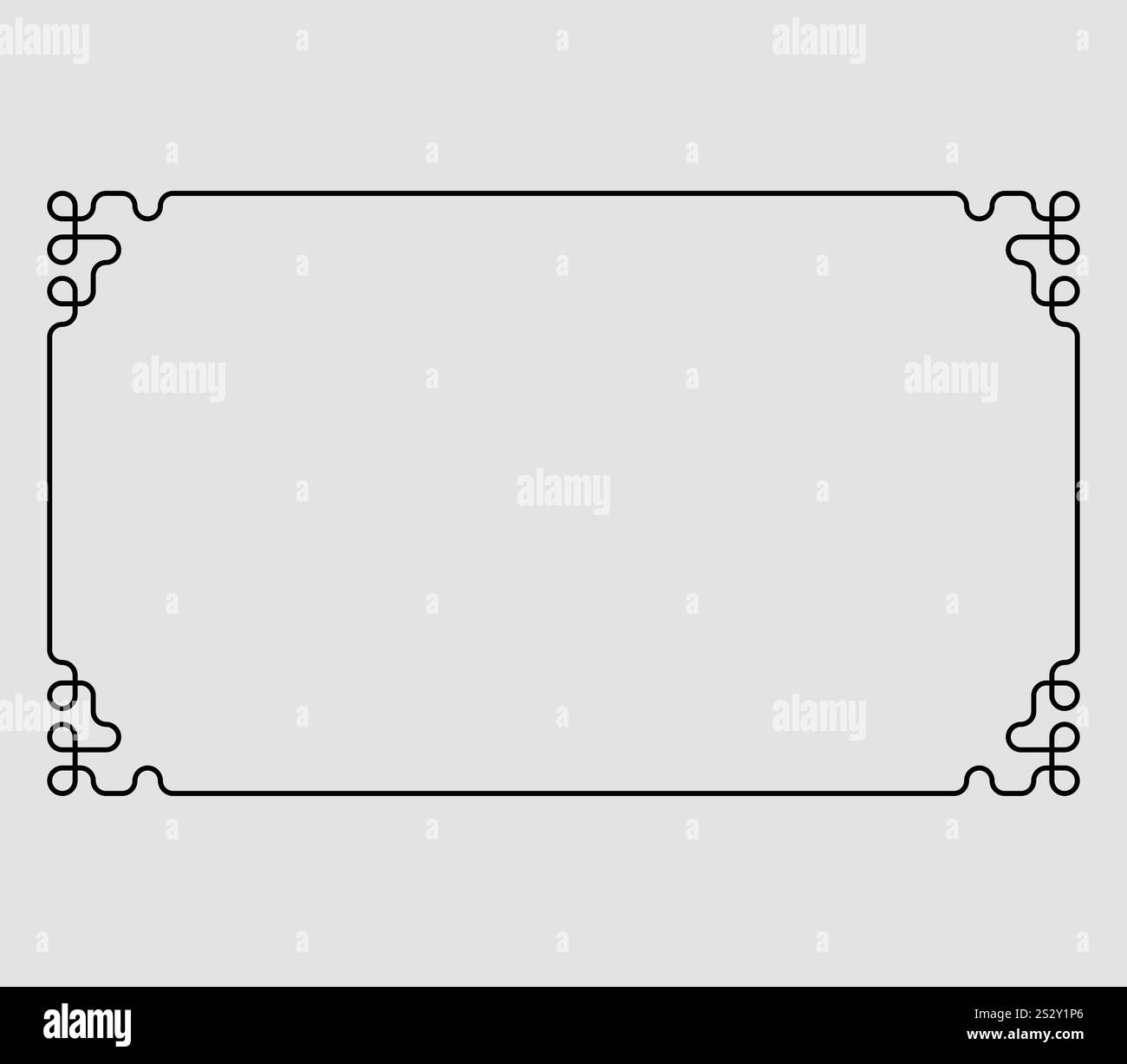 Simple horizontal rounded line pattern frame border.Vector illustration ...