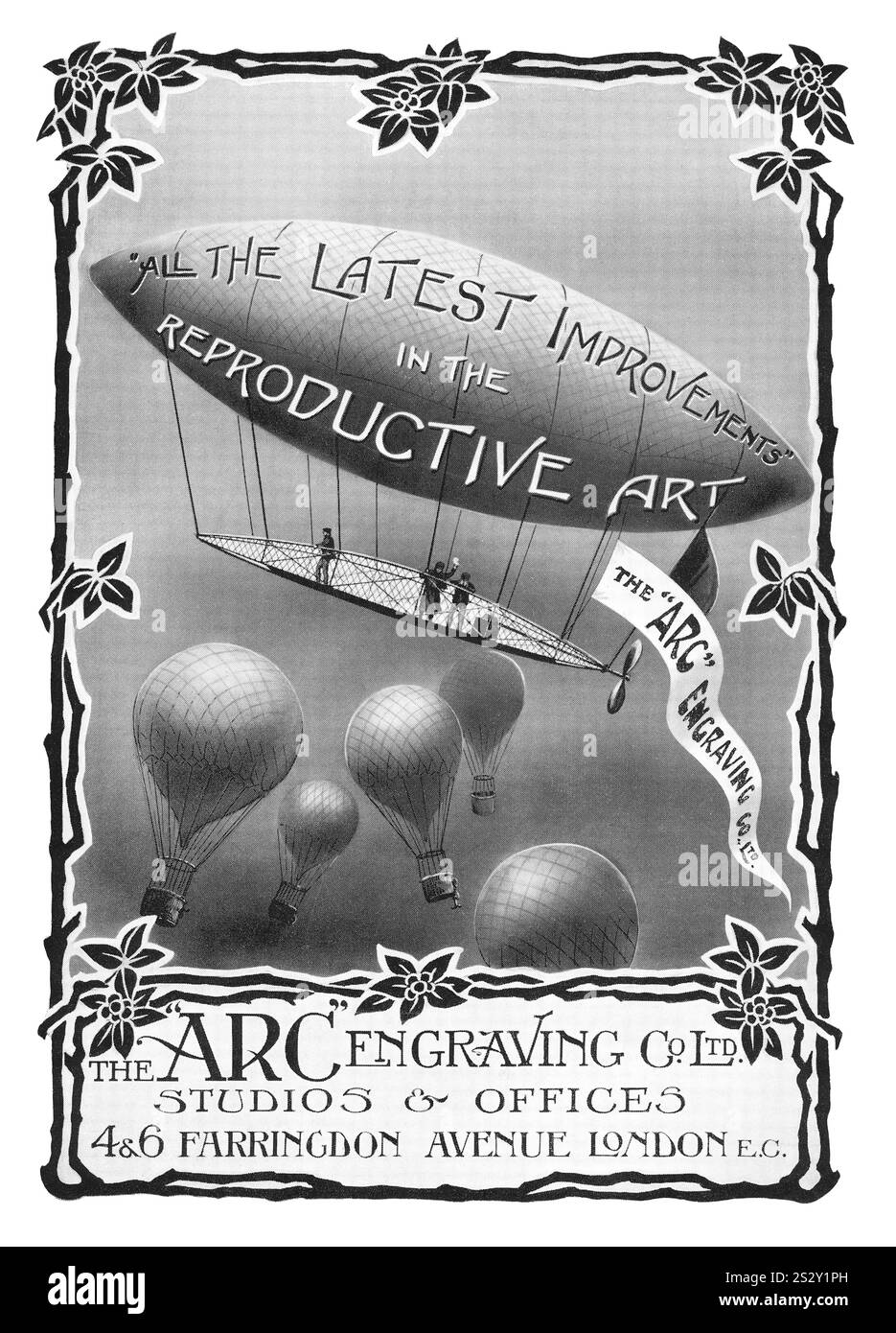 1903 British advertisement for the Arc Engraving Co. Ltd. of Farringdon ...