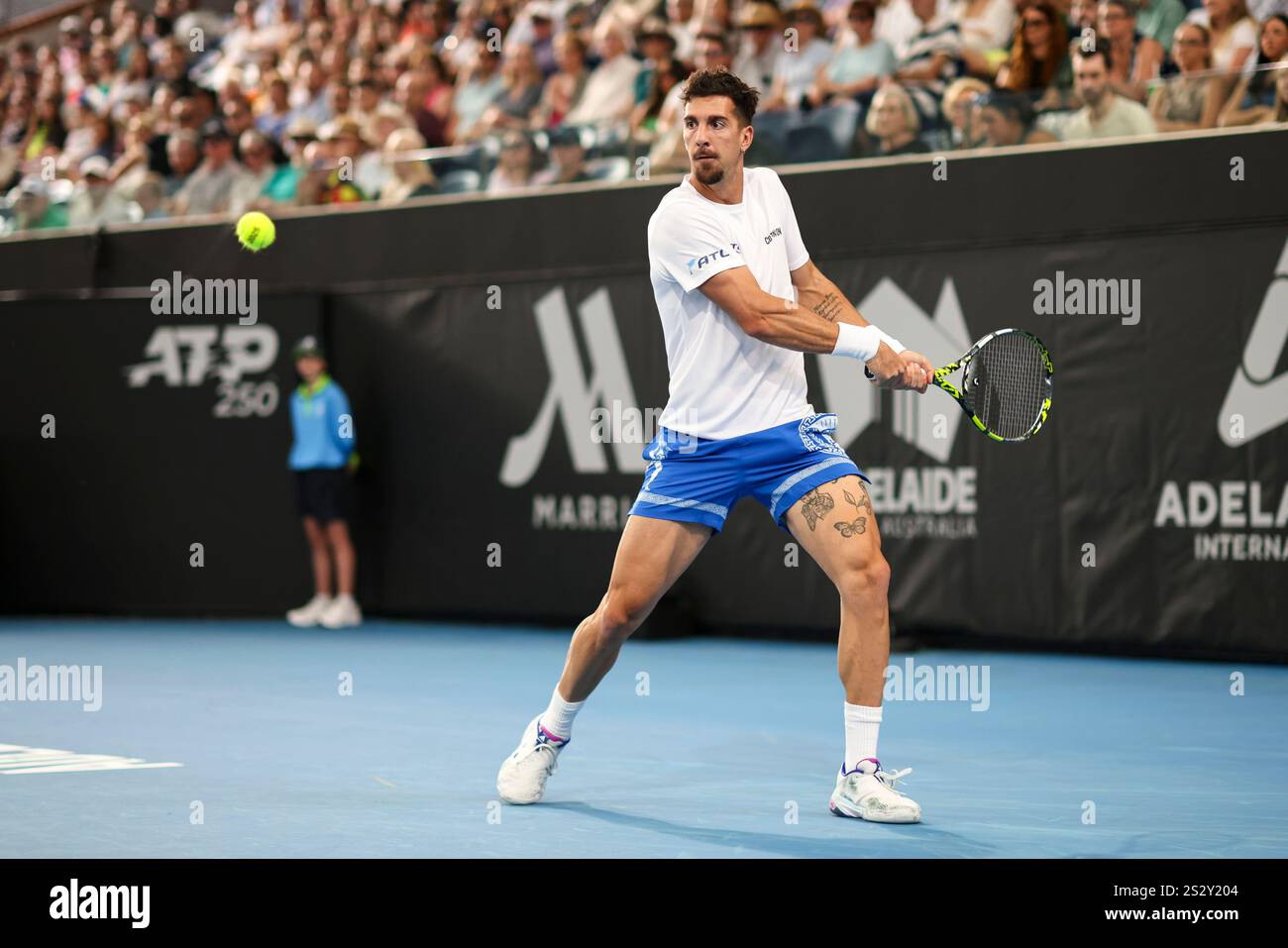 Adelaide, Australia. 08th Jan, 2025. Thanasi Kokkinakis of Australia in ...