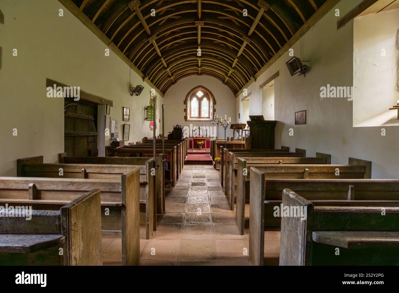 The interior of Stoke Pero Church in the Exmoor National Park, Luccombe ...