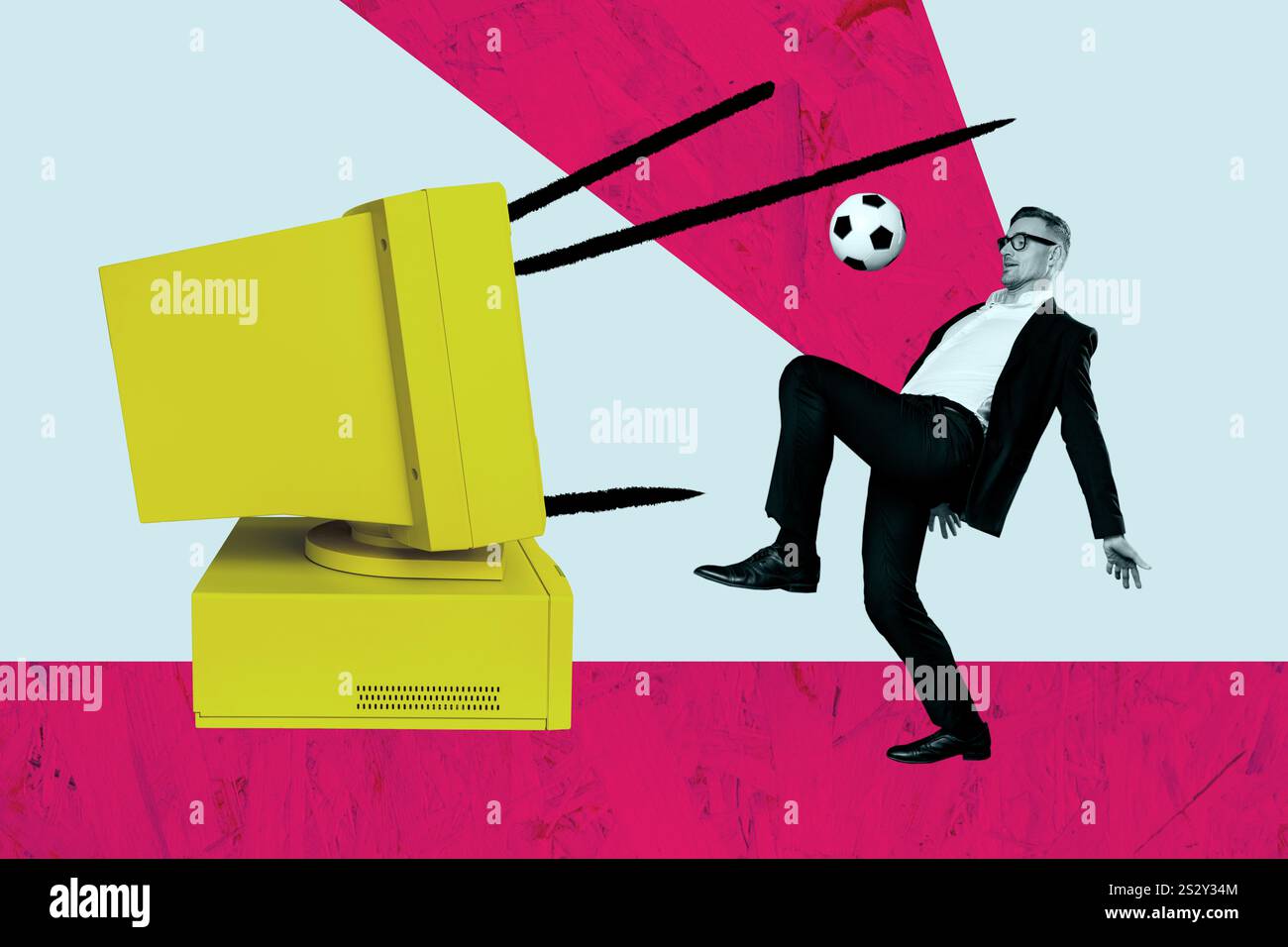 Image cartoon comics sketch collage of serious businessman freelancer ...