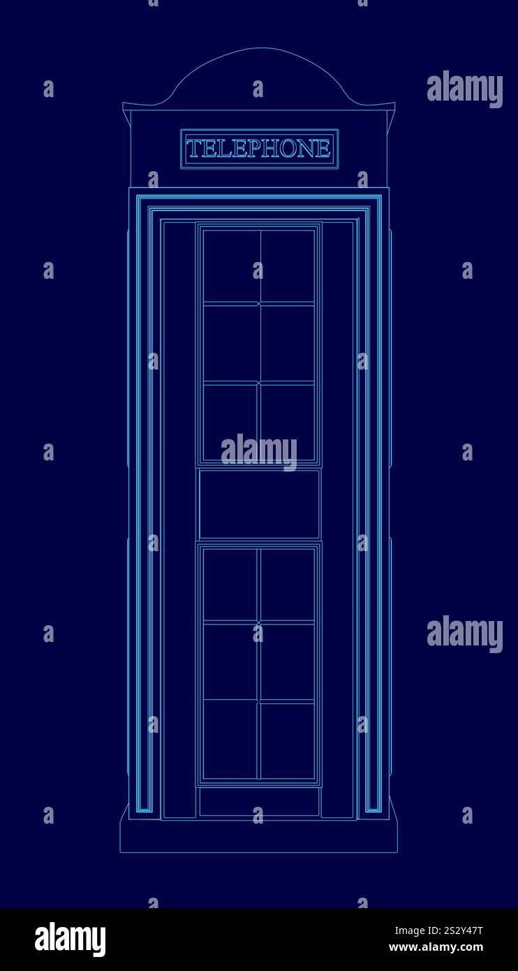 Blue box with sign on it. The box is a telephone booth Stock Vector ...