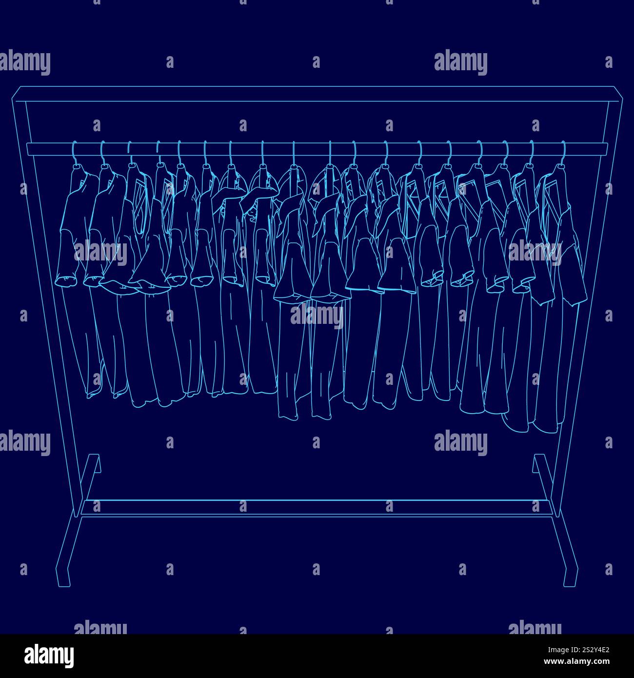 Many different clothes hanging Stock Vector Images - Alamy