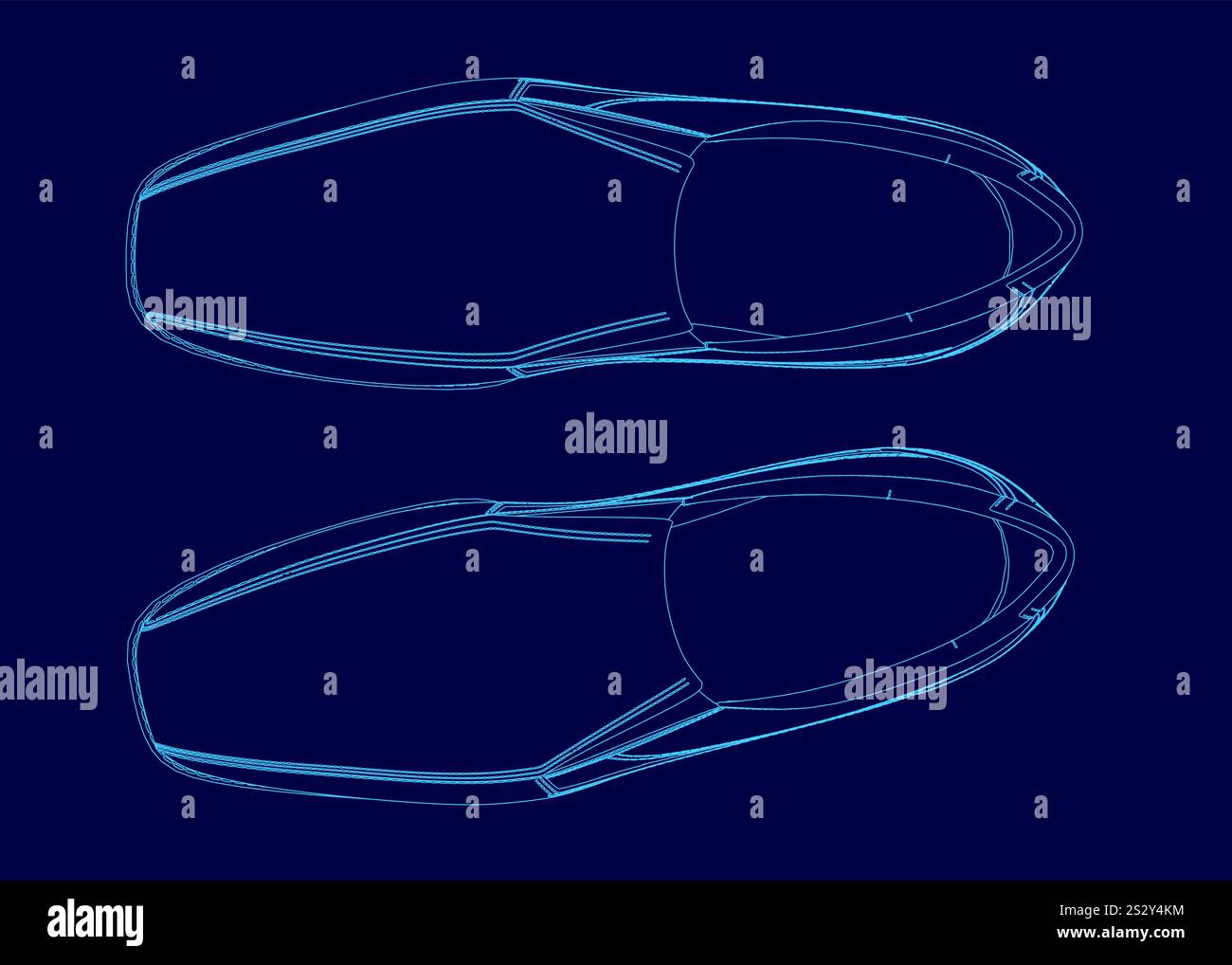 Pair of shoes with a blue background. The shoes are shown in a stylized ...