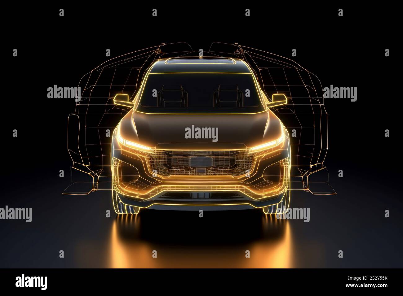 Golden suv car. Automotive design. Generate Ai Stock Photo - Alamy