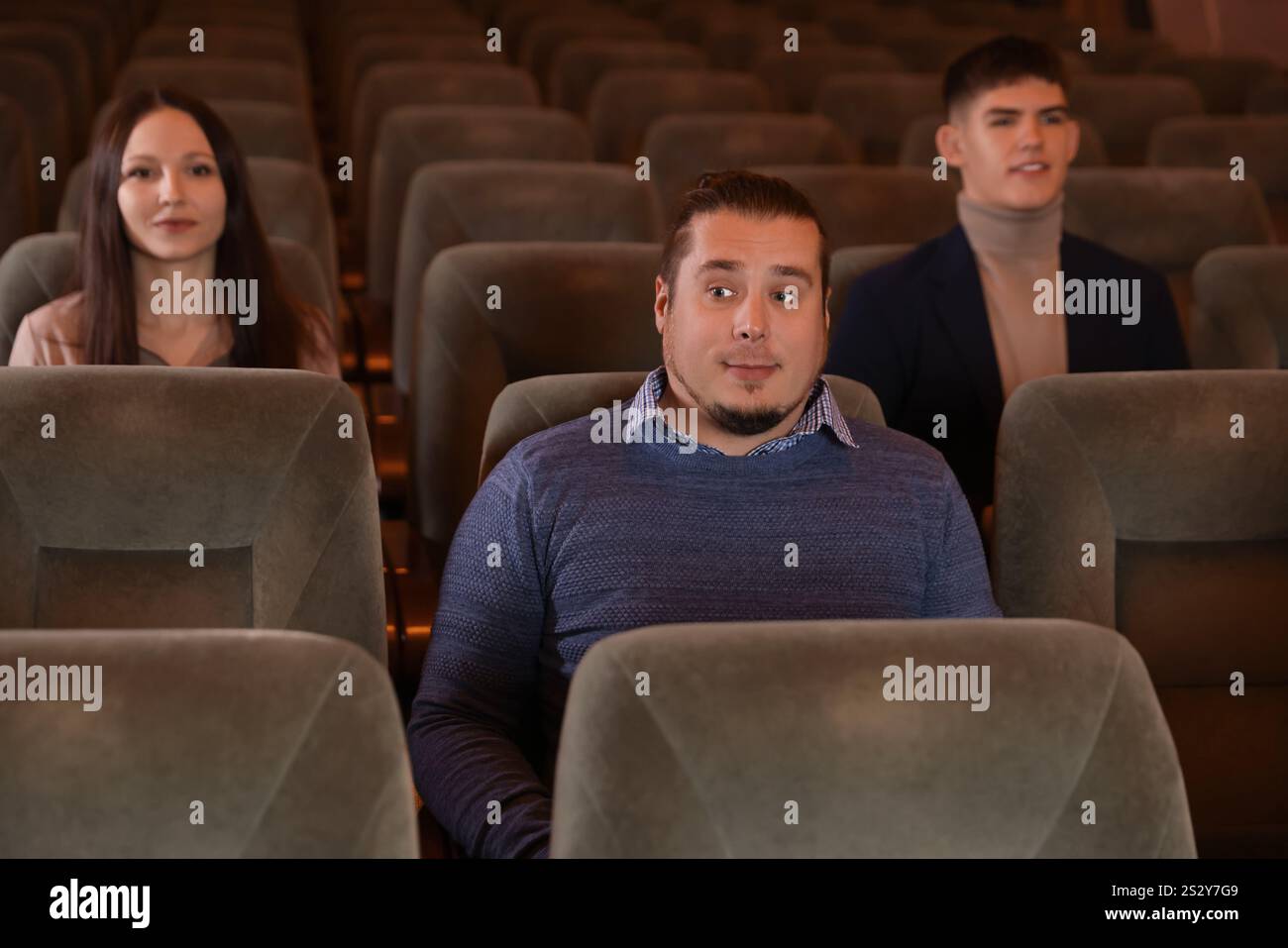 Group of people watching theatrical performance in theatre Stock Photo ...