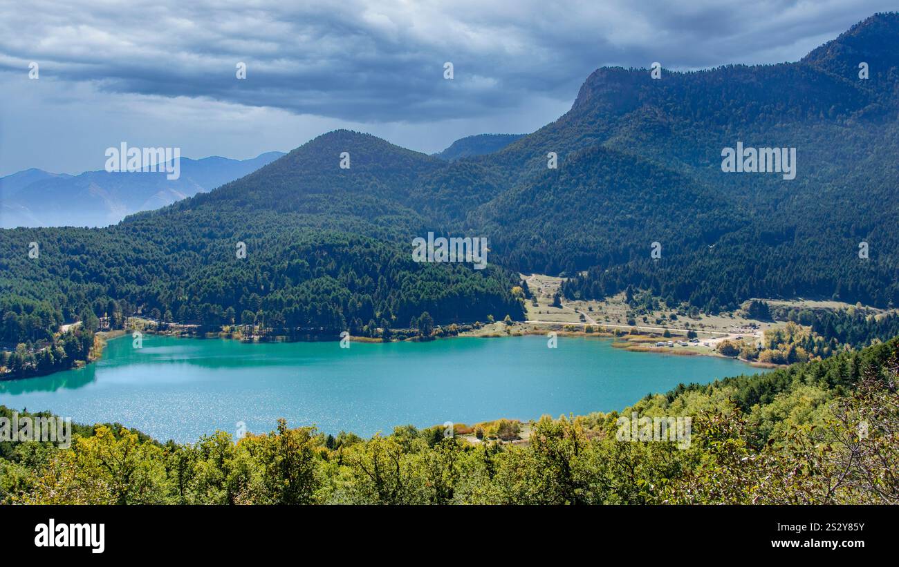 Lake Doxa is an artificial lake at an altitude of 900 meters, located ...