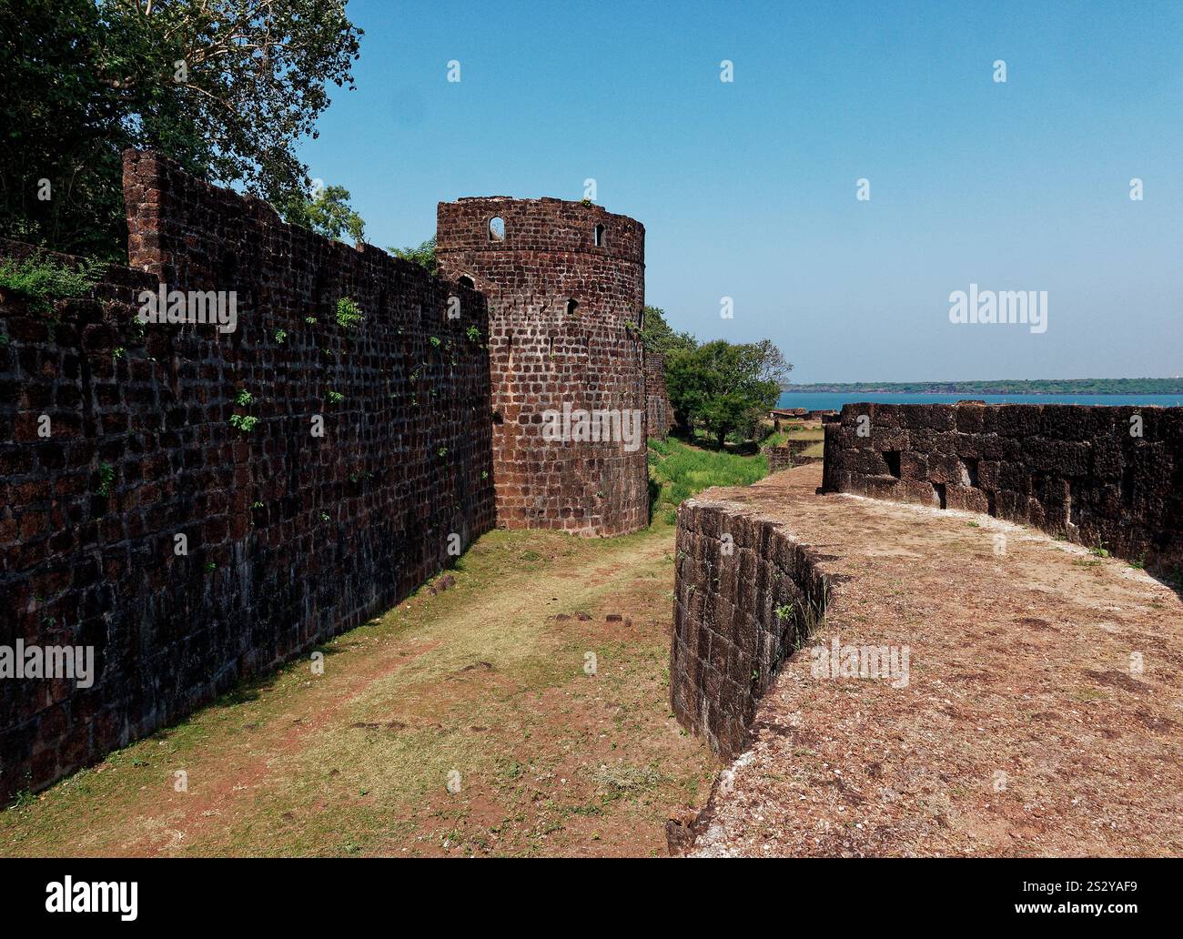 Strong bastions and rampart of Vijaydurga coastal fort in Sindhudurga ...
