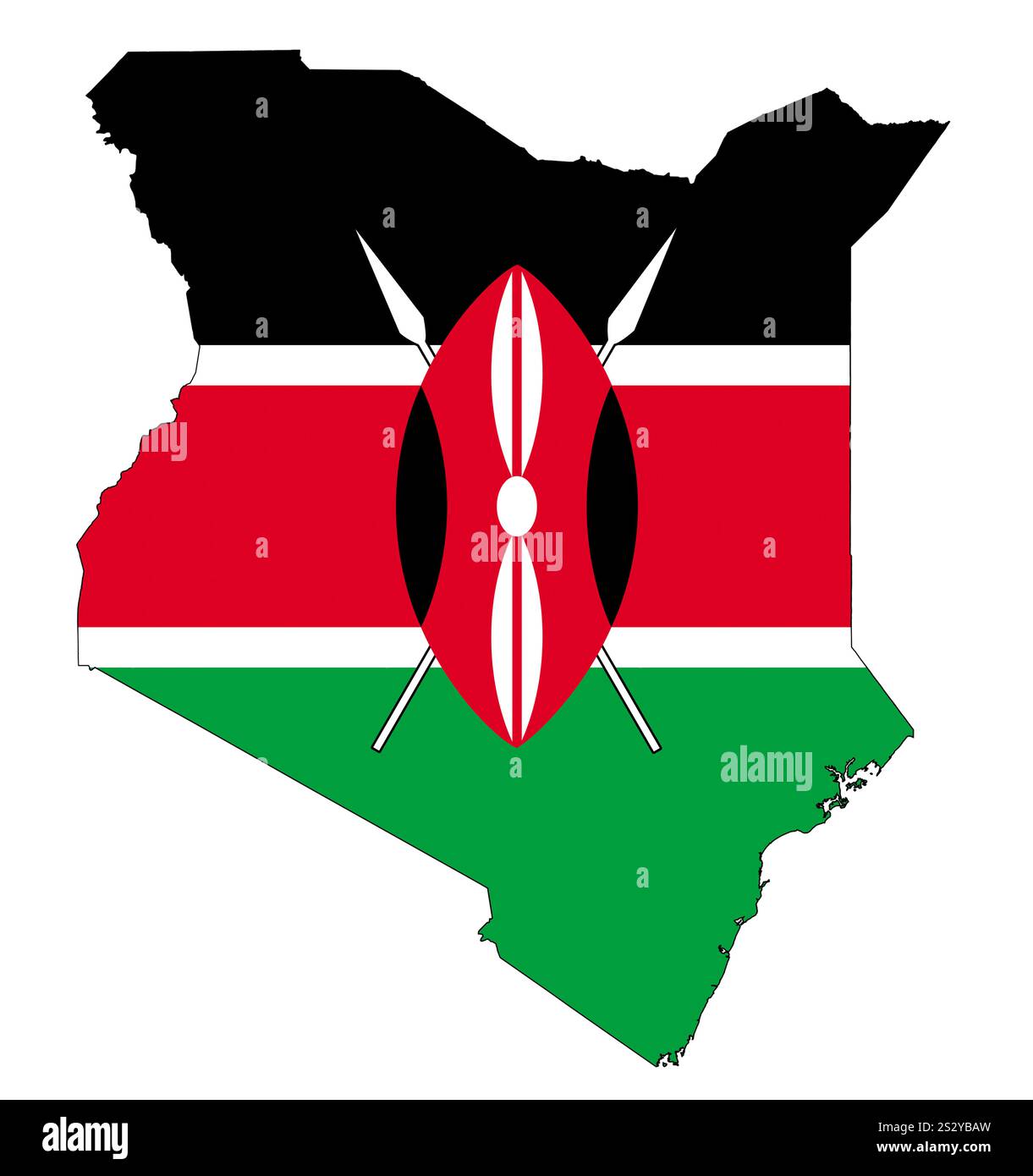 Outline map country kenya Cut Out Stock Images & Pictures - Alamy