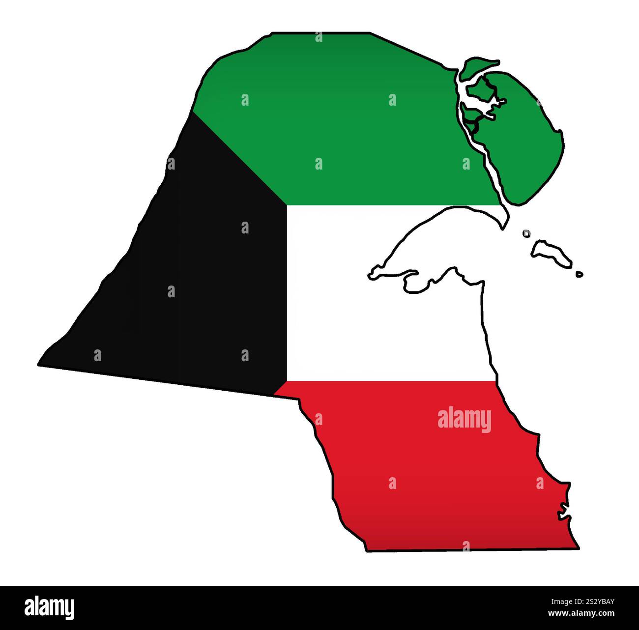 Kuwait flag map hi-res stock photography and images - Alamy