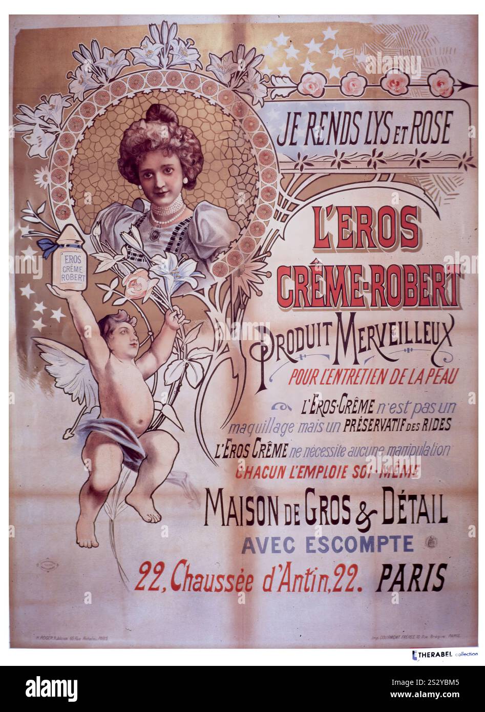 L'Eros Crême-Robert - Vintage Victorian Era advertising poster Stock ...