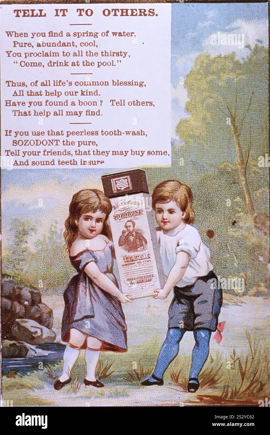 Tell It to Others - Vintage Victorian Era advertising poster Stock ...