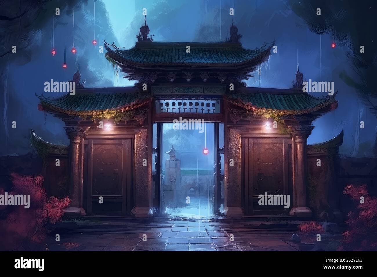 Front entrance gate. Landmark history. Generate Ai Stock Photo - Alamy