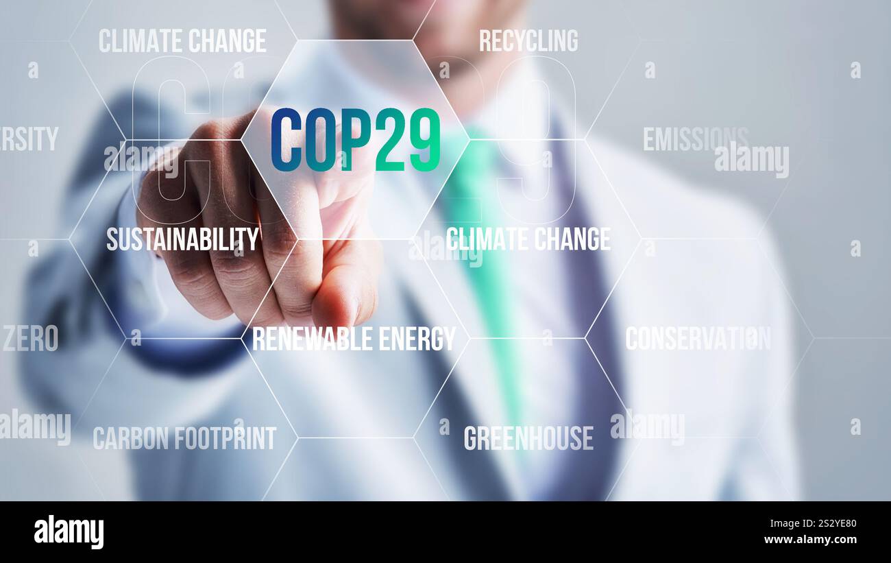COP29. Climate Change Event Internationally. ESG and Sustainability Concept Illustration. 08.01. ...