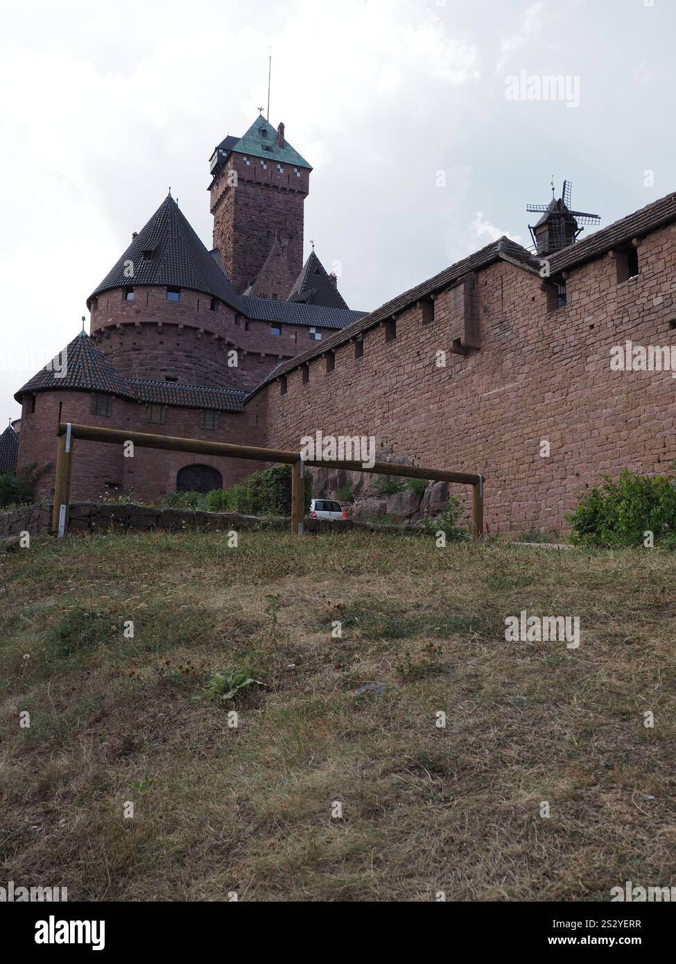 Medieval towers of Koenigsbourg castle, European Orschwiller town ...