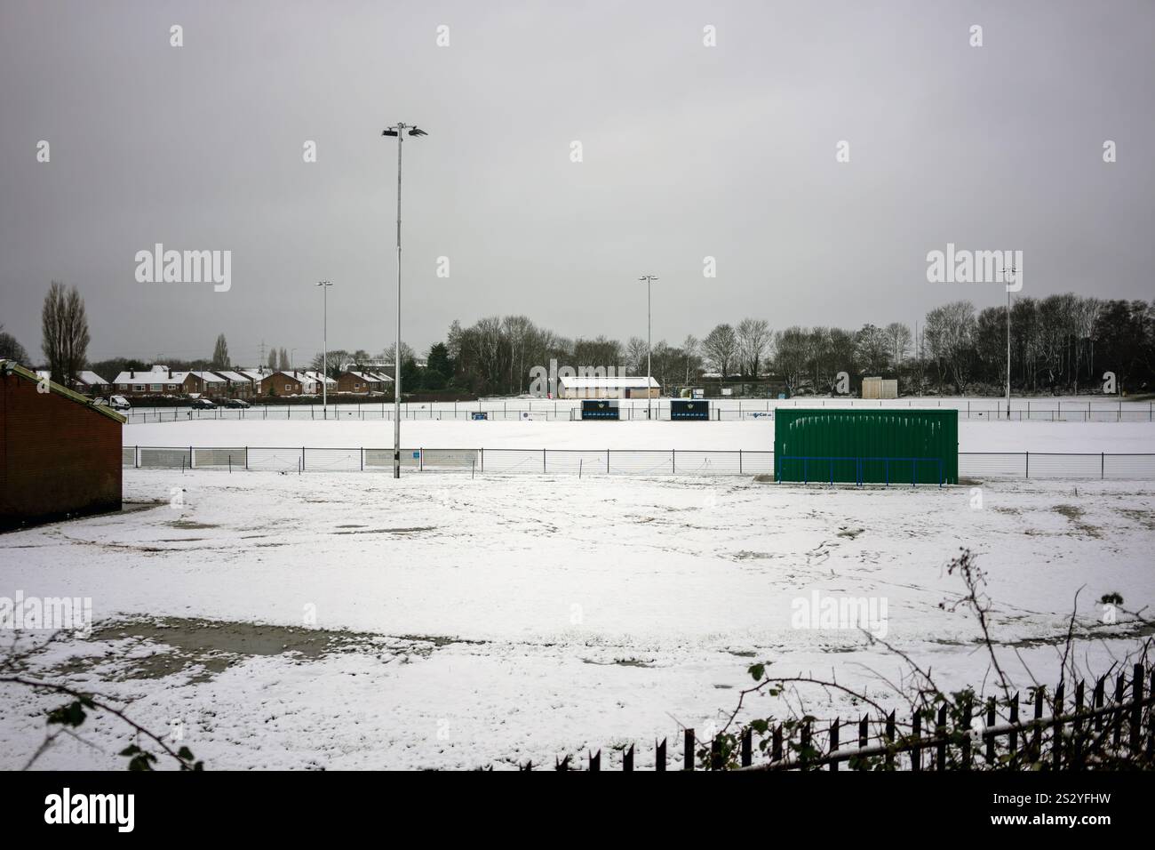 Maghull Football Club pitches in snow January 5th 2025 Stock Photo - Alamy