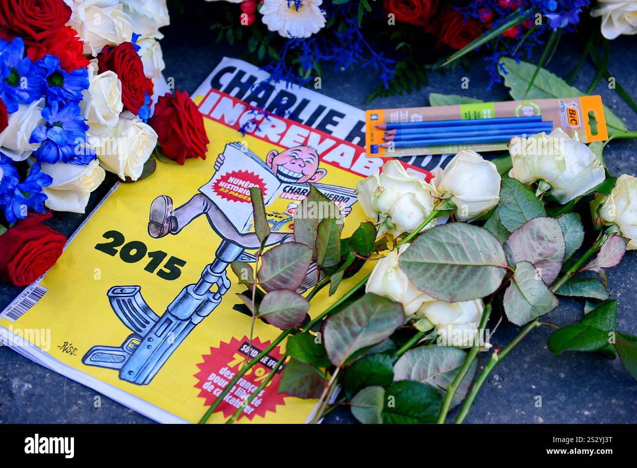 Paris, France. 07th Jan, 2025. Commemorations of the attacks on Charlie ...