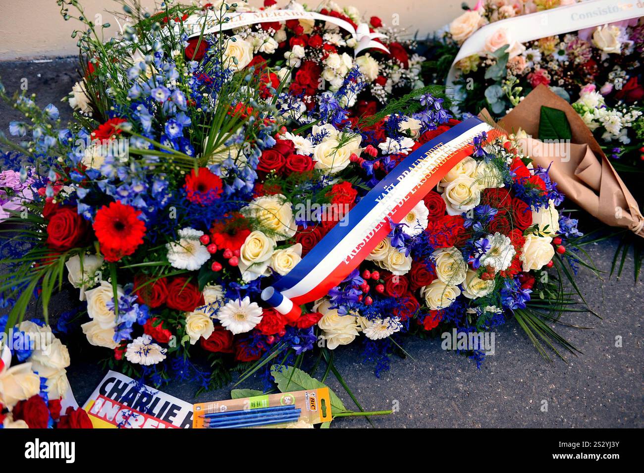Paris, France. 07th Jan, 2025. Commemorations of the attacks on Charlie ...
