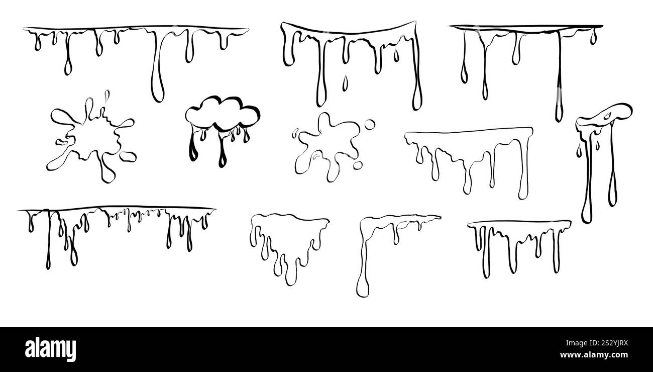 Paint drip splatter, liquid stain fluid ink droplet. Graffiti splash ...