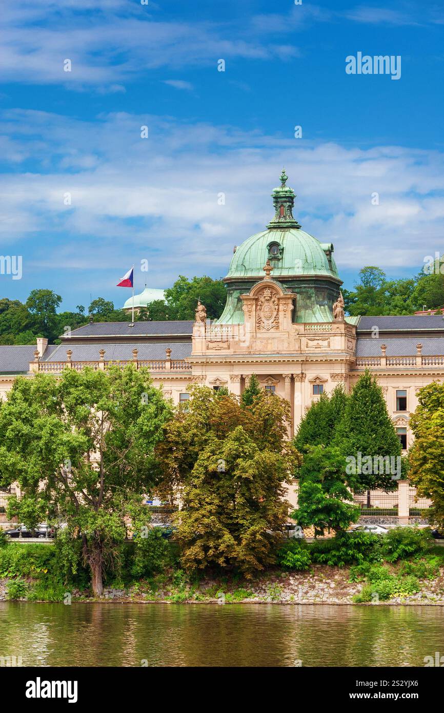 Straka Academy Palace along Vltava river in Prague, the seat of the ...