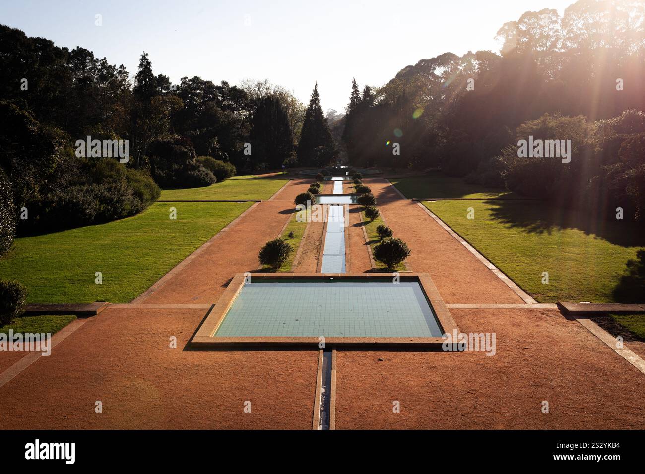 View of the gardens of the Serralves Foundation, in Porto. Several ...