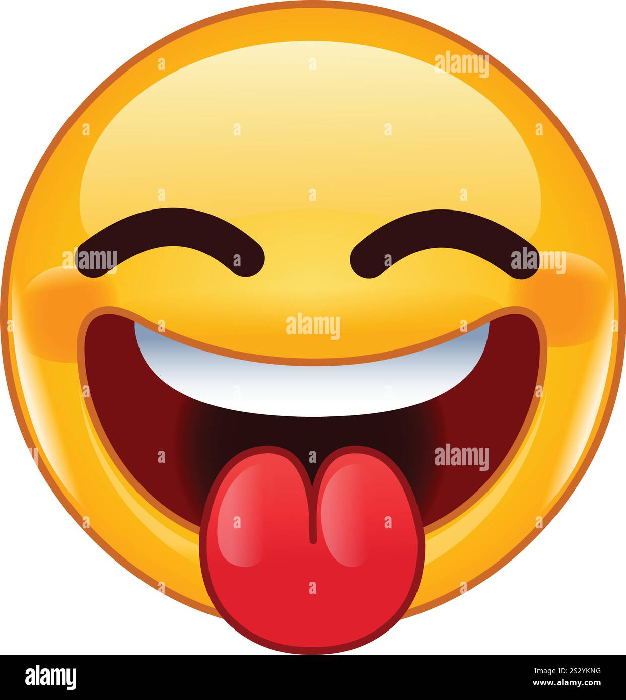 Emoji emoticon laughing with closed eyes and tongue out Stock Vector ...