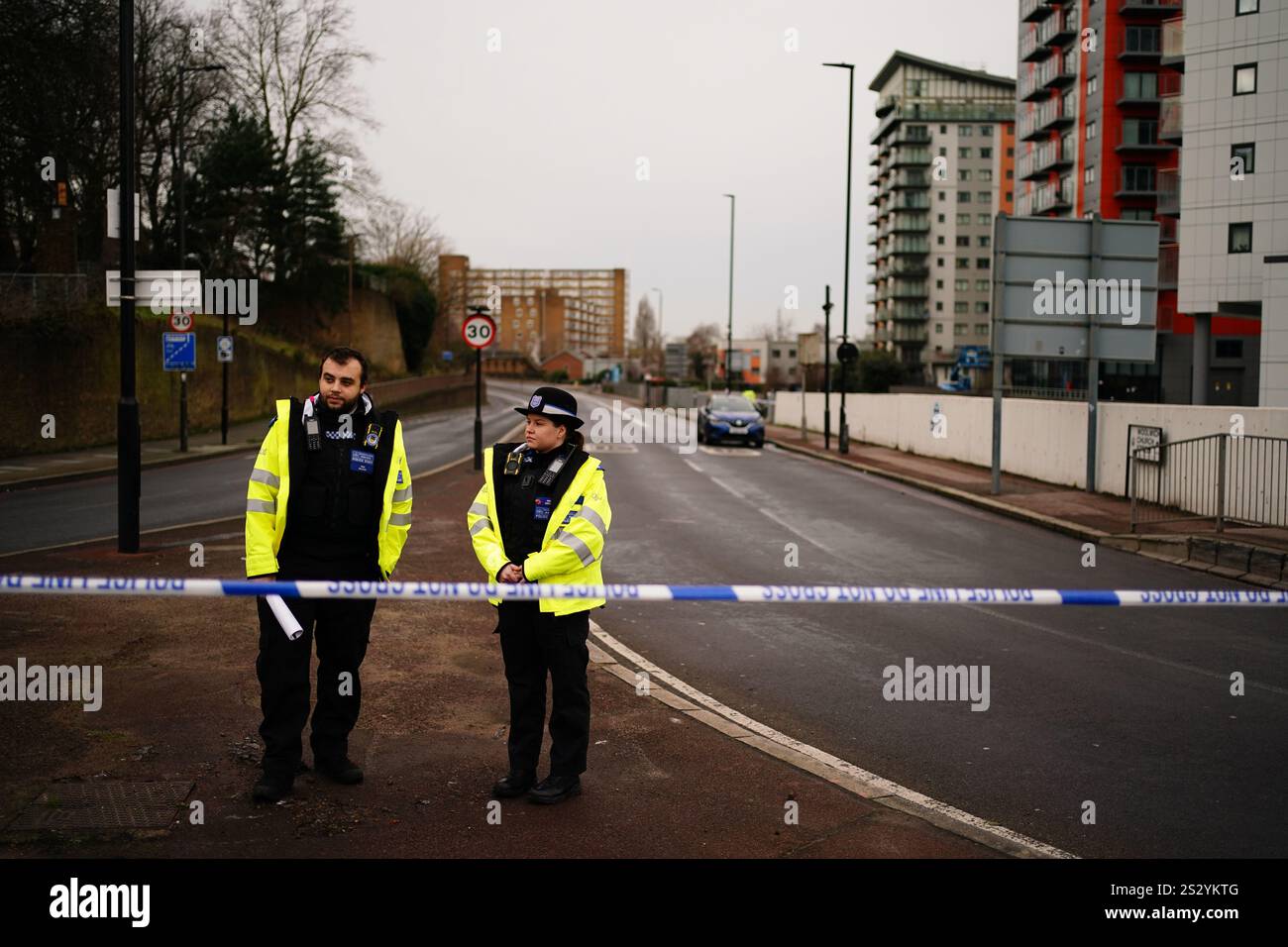 Police officers on Woolwich Church Road in Woolwich, south London ...