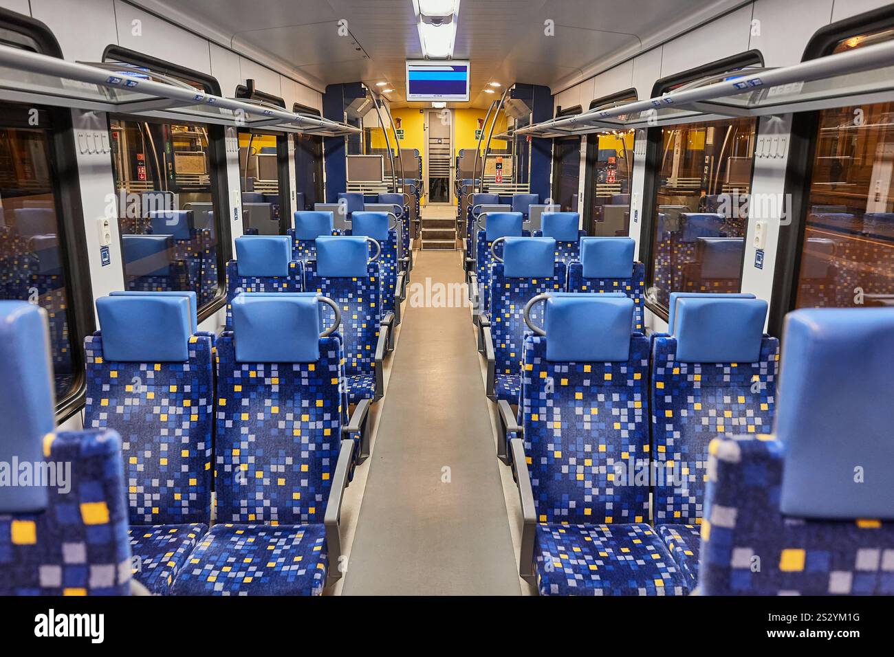 Passenger Train interior Seats Stock Photo - Alamy