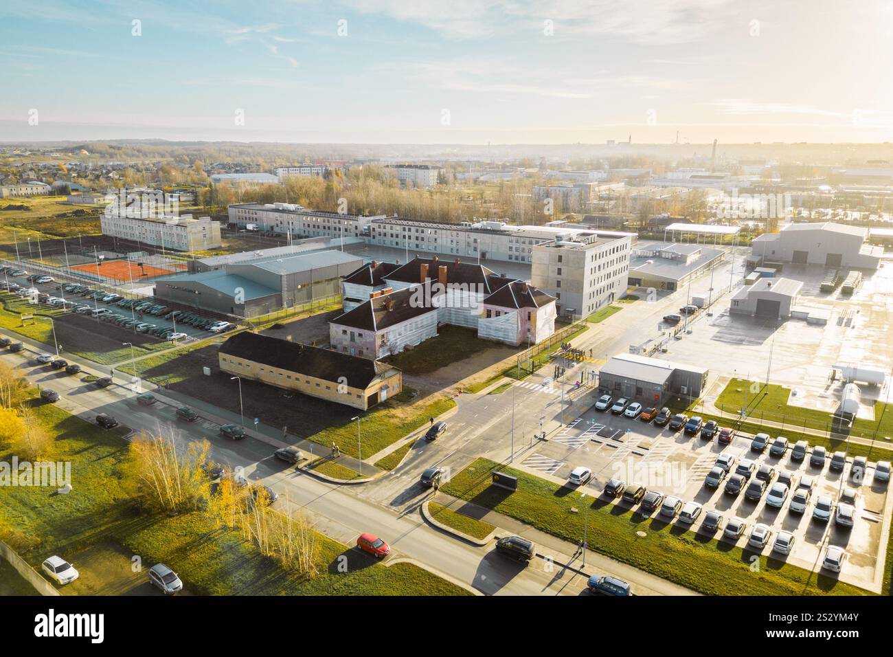 Siauliai, Lithuania - 13th november, 2024: aerial new military Margiris ...