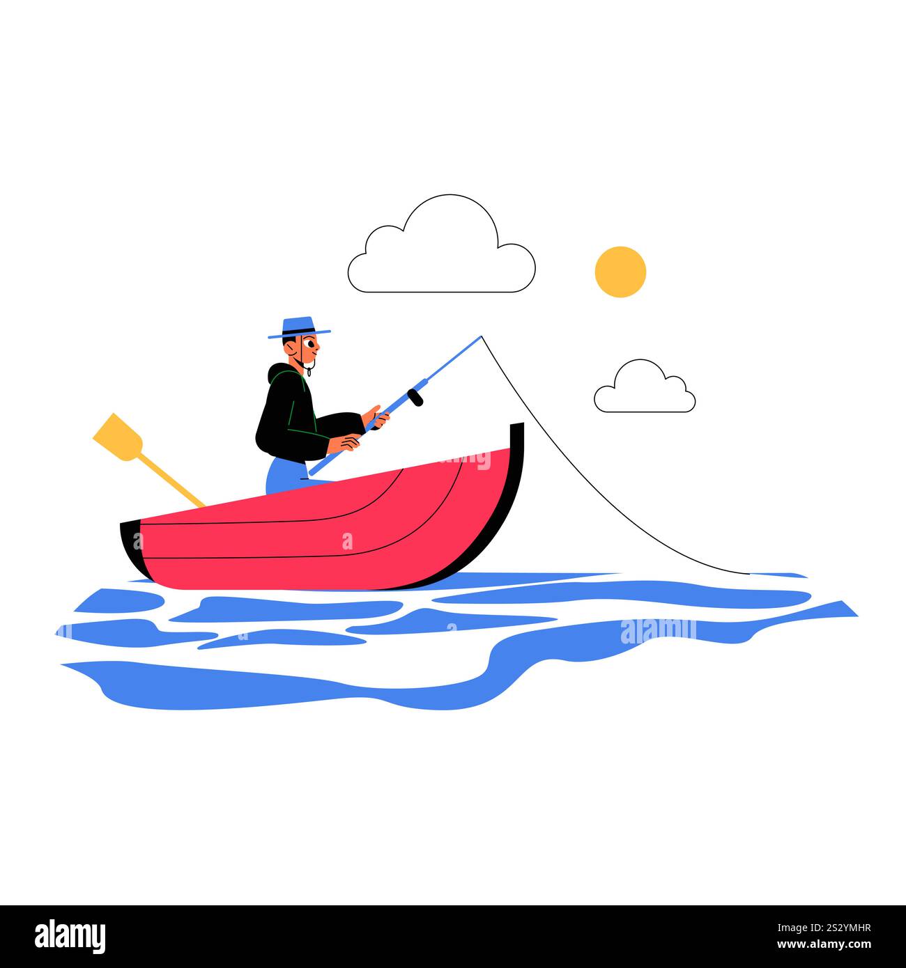 Clear morning small lake Stock Vector Images - Alamy