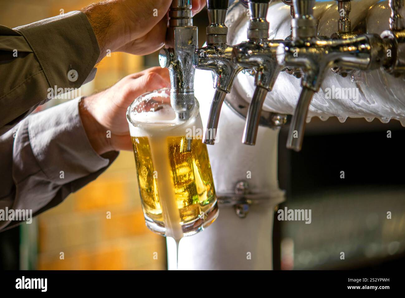 Male hand pouring beer stein hi-res stock photography and images - Alamy