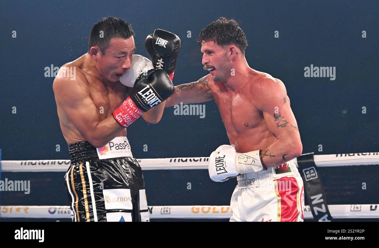 Gold Coast Australia 08th Jan 2025 Ben Mahoney Of Australia Right Strikes Fan Zhang Of 