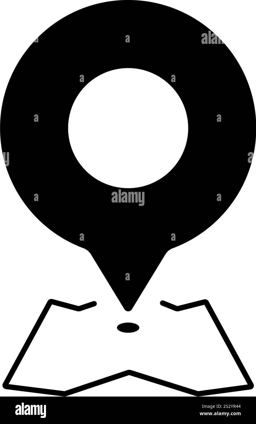 Circle Location pin on map icon vector illustration Stock Vector Image ...