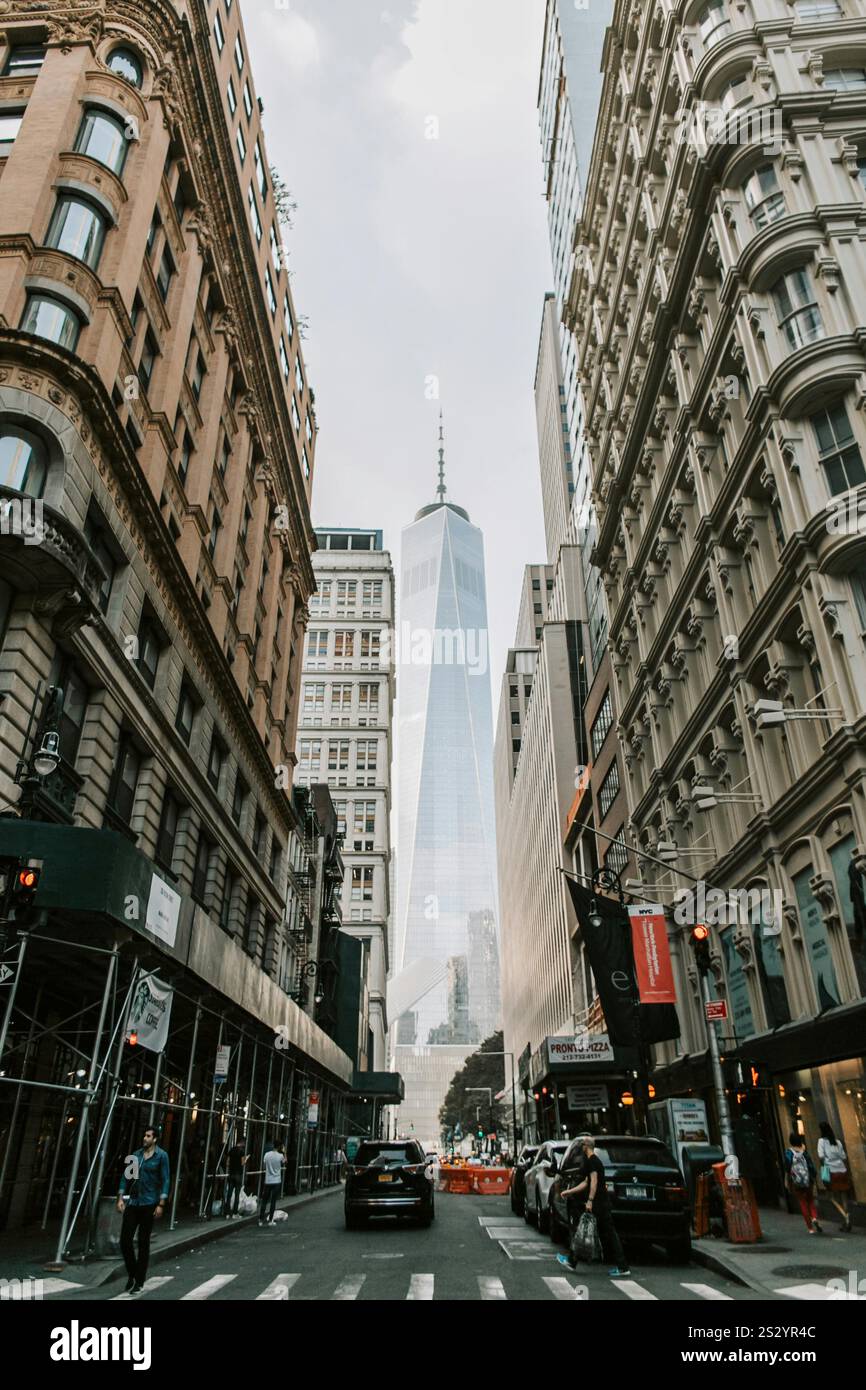 A photo of new World trade center from a street Stock Photo - Alamy