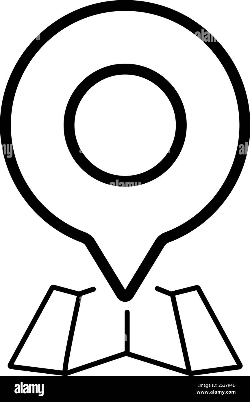 Circle Location pin on map icon outline vector illustration Stock ...