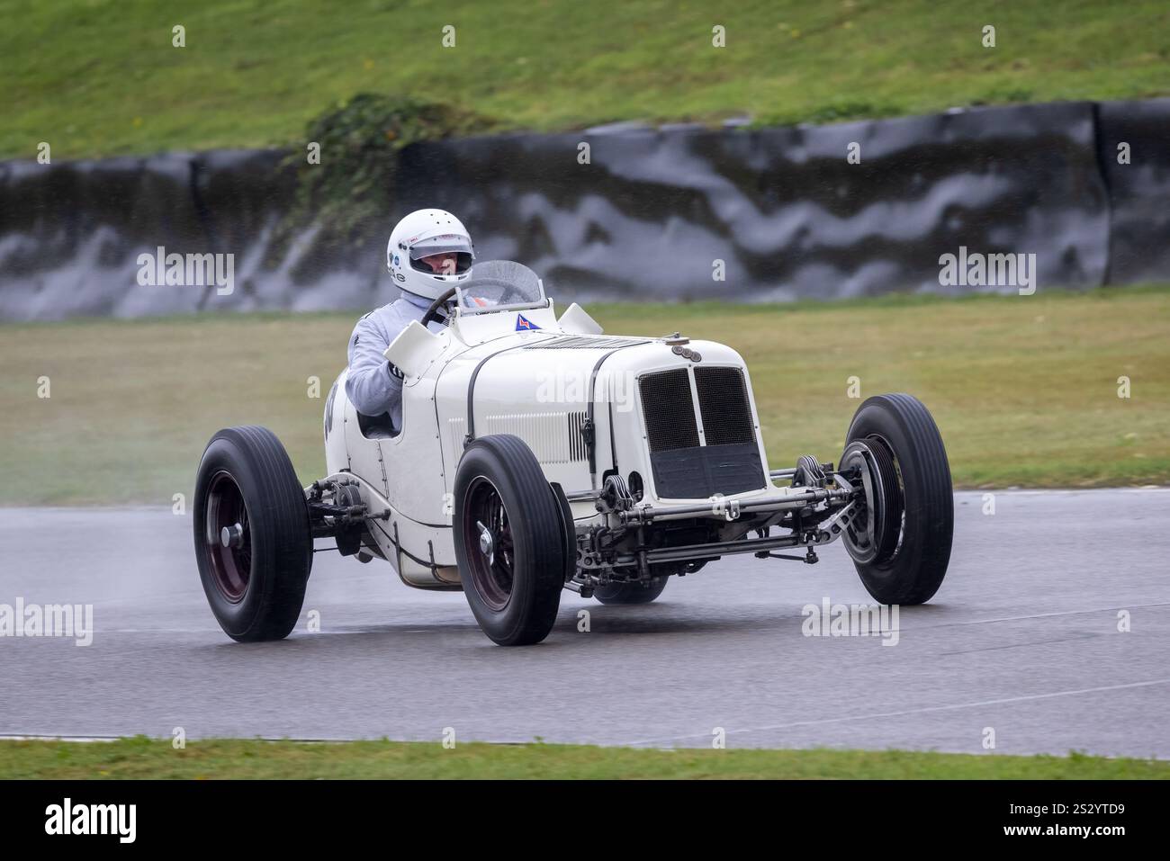 Heinz Bachmann in his 1936 ERA B-Type R9B during the Goodwood Trophy ...