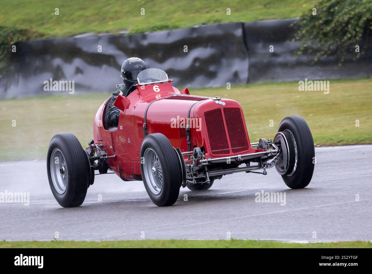 Tom Hardman in his 1936 ERA AJM1 during the Goodwood Trophy race at the ...