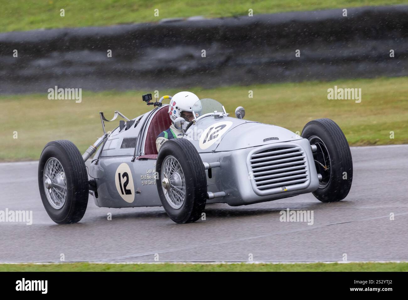 Gareth Burnett in the 1951 Vanguard RA4 during the Goodwood Trophy race ...