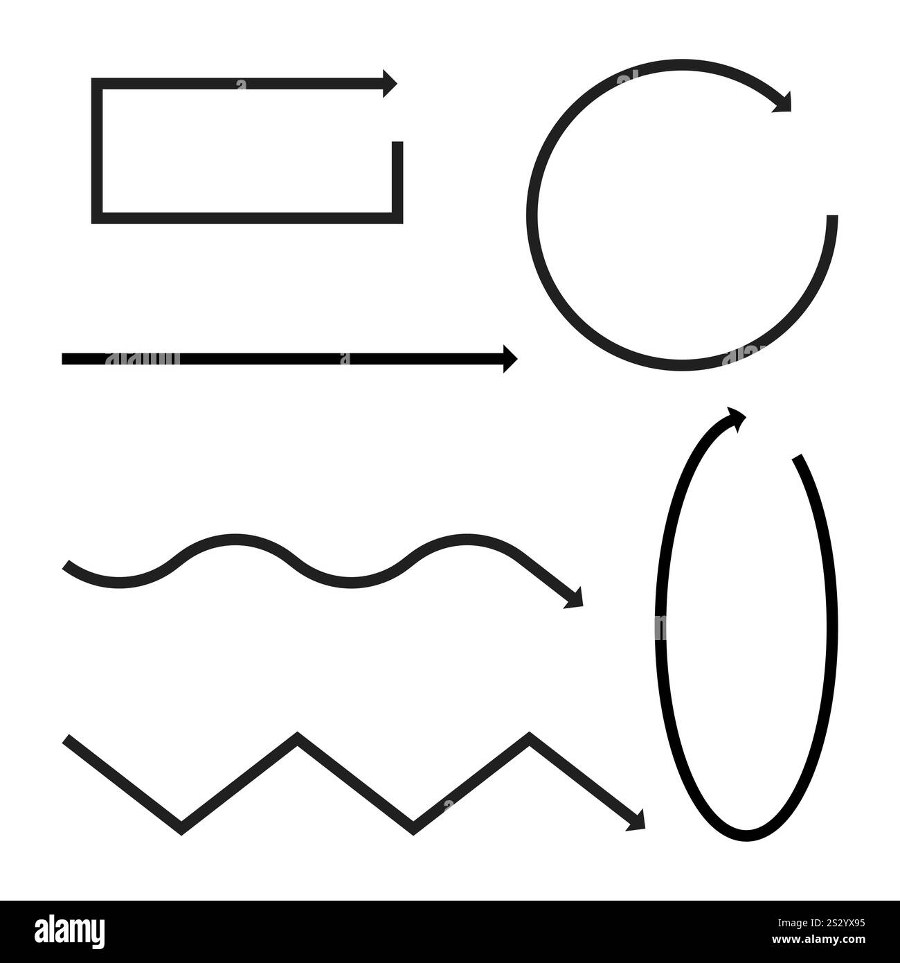 Arrow path design. Zigzag arrow symbols. Simple vector elements. Geometric black shapes Stock ...