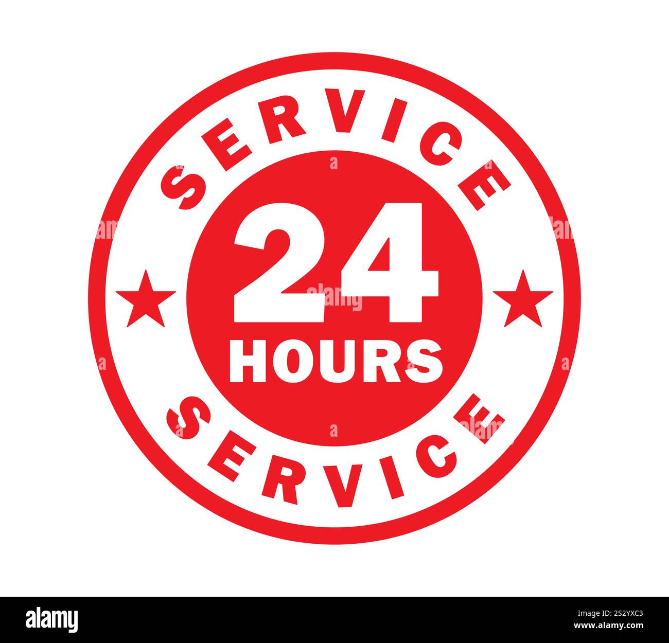 24 7 Service open 24 h hours a day and 7 days a week circle stamp icon ...