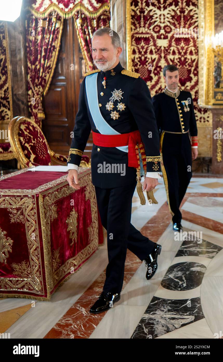 King Felipe VI, upon his arrival to receive the credential letter of ...