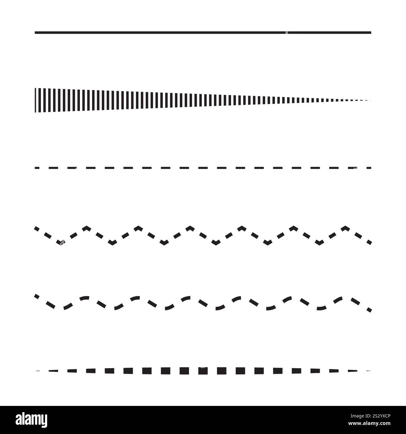 Line style collection. Dashed line elements. Vector straight patterns ...
