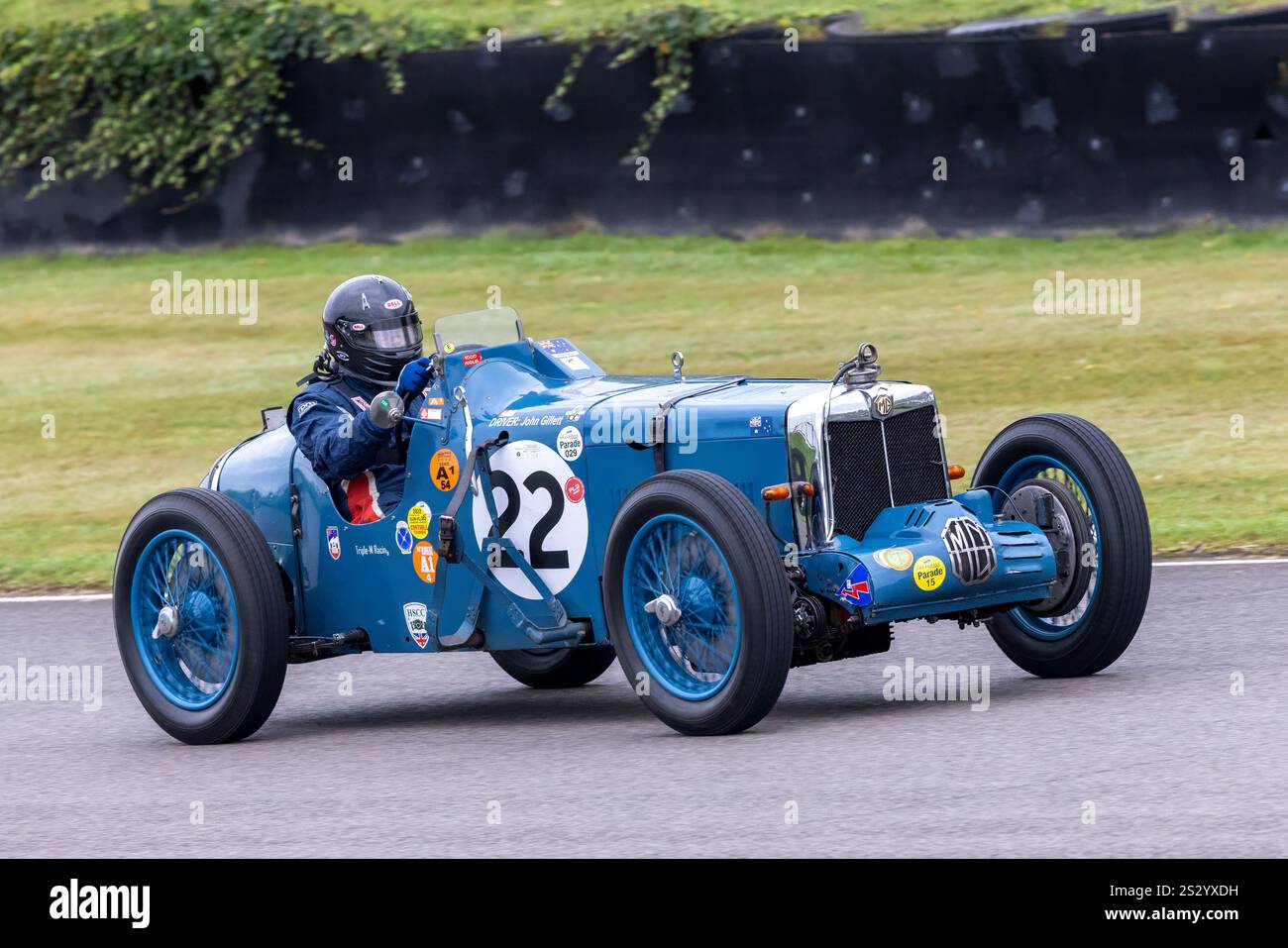 John Gillett in his 1934 MG K3 Magnette during the Goodwood Trophy race ...