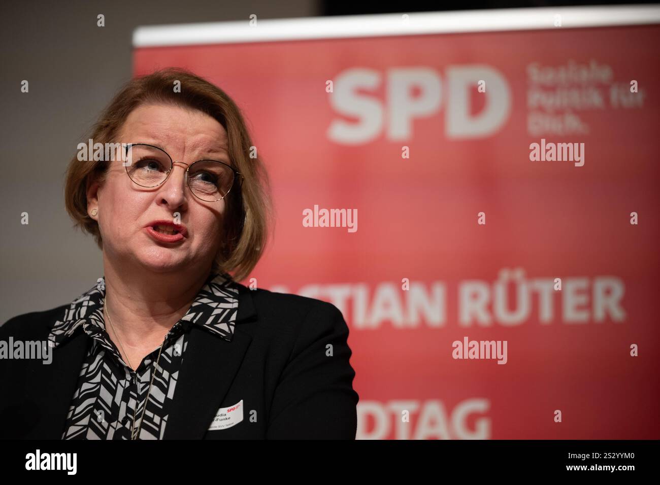 Teltow, Germany. 07th Jan, 2025. Claudia Eller-Funke (SPD), SPD mayoral ...