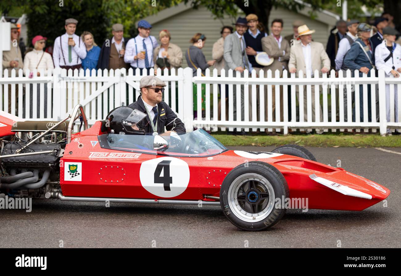 The 1970 Surtees-Chevrolet TS7 in the paddock before the John Surtees ...