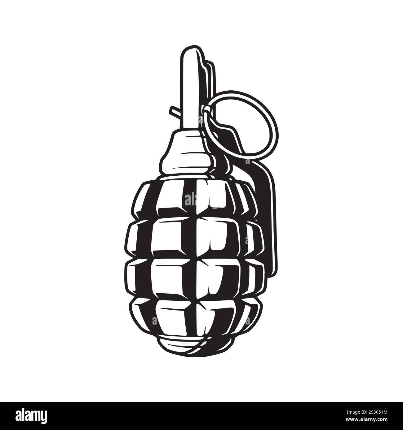 Vintage hand grenade concept design. Military hand grenade illustration ...