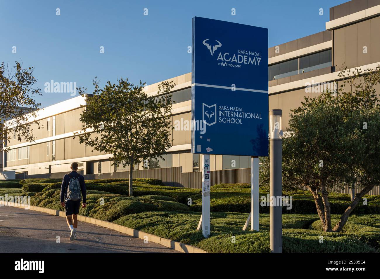 Manacor, Spain; october 11 2024: Main facade of the Rafa Nadal Sports ...