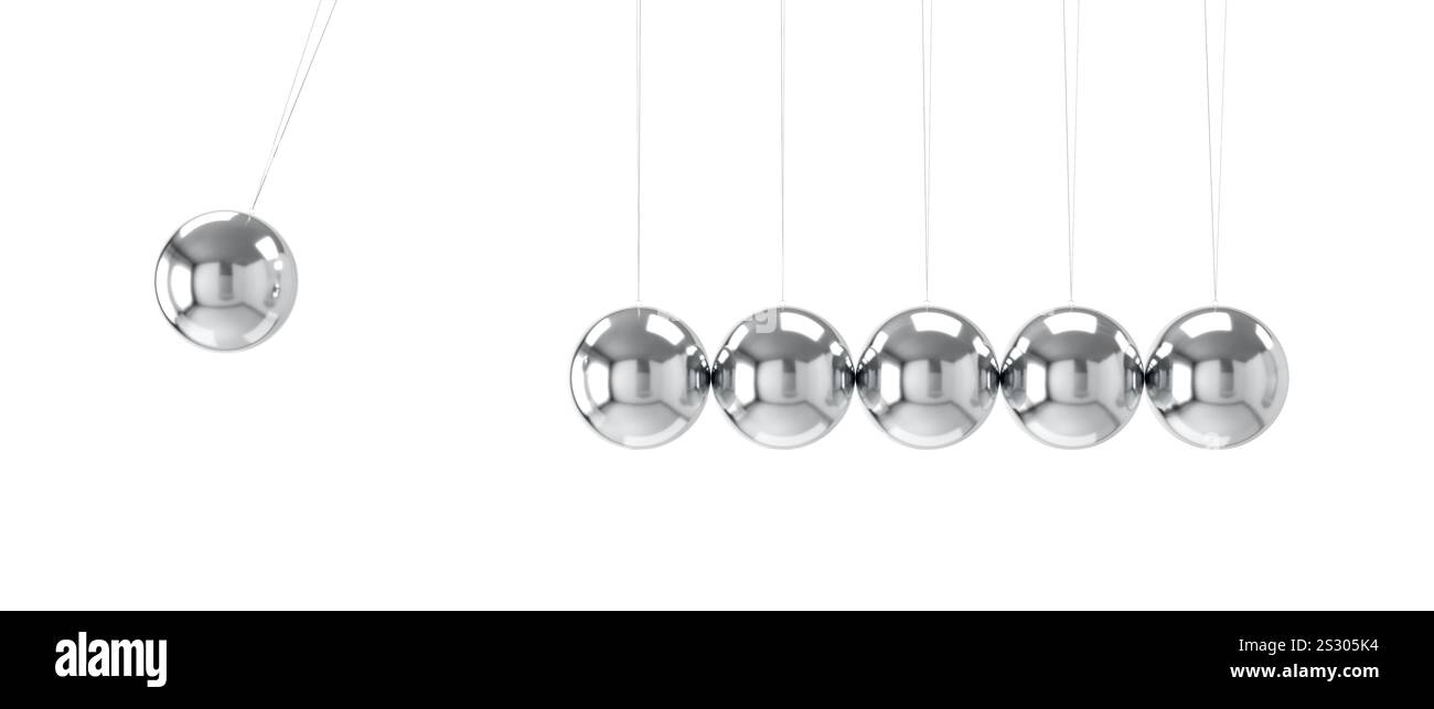 Newton's cradle with balancing balls transparent background 3d Stock ...